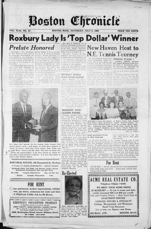 Boston Chronicle. July 05, 1958 - Digital Commonwealth