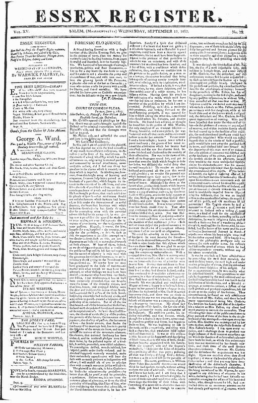 Essex Register. September 13, 1815 - Digital Commonwealth