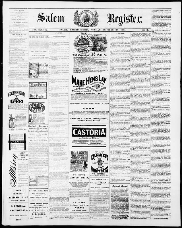 Salem Register. October 29, 1888 - Digital Commonwealth