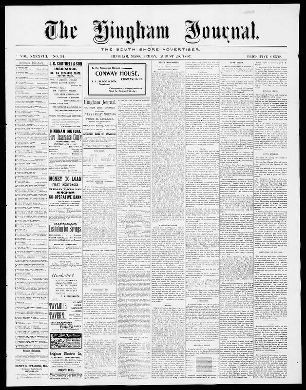Hingham Journal. August 20, 1897 - Digital Commonwealth