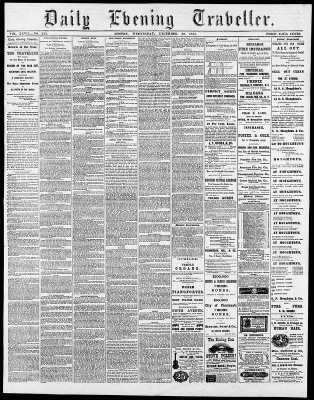 Daily Evening Traveller. December 20, 1871 - Digital Commonwealth