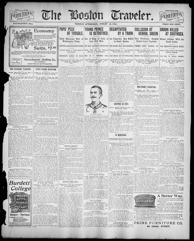 The Boston Traveler. August 18, 1896 - Digital Commonwealth