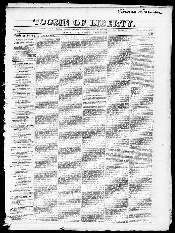 The Tocsin of Liberty. March 30, 1842 - Digital Commonwealth