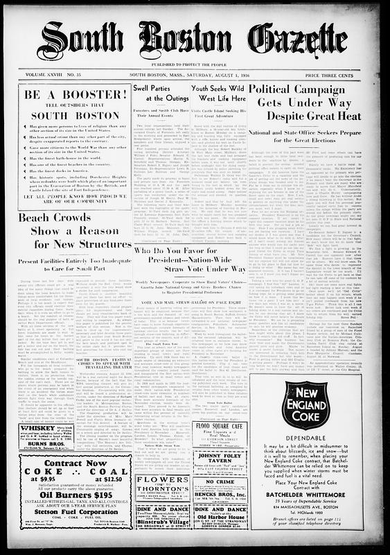 South Boston Gazette. August 01, 1936 - Digital Commonwealth