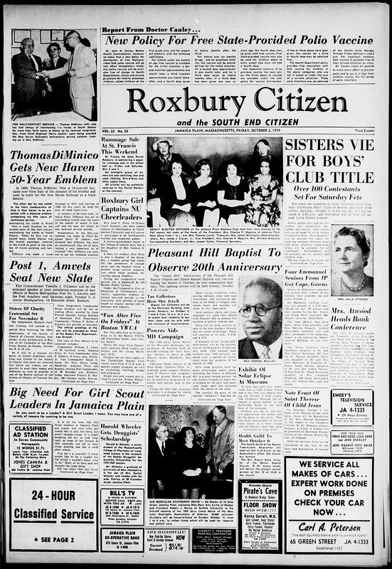 Roxbury Citizen and South End Citizen. October 02, 1959 - Digital ...