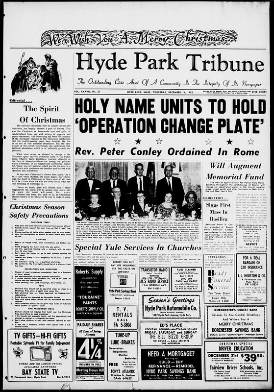 Hyde Park Tribune. December 19, 1963 - Digital Commonwealth