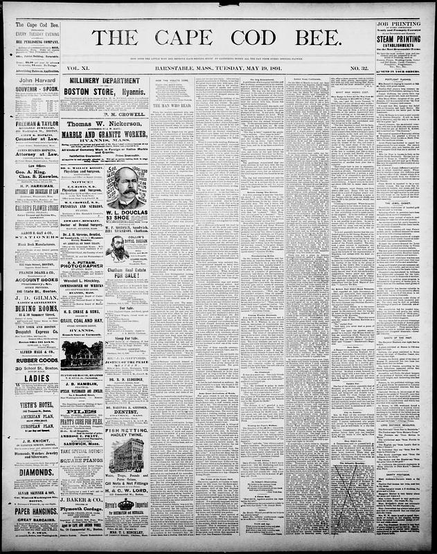 The Cape Cod Bee. May 19, 1891 - Digital Commonwealth