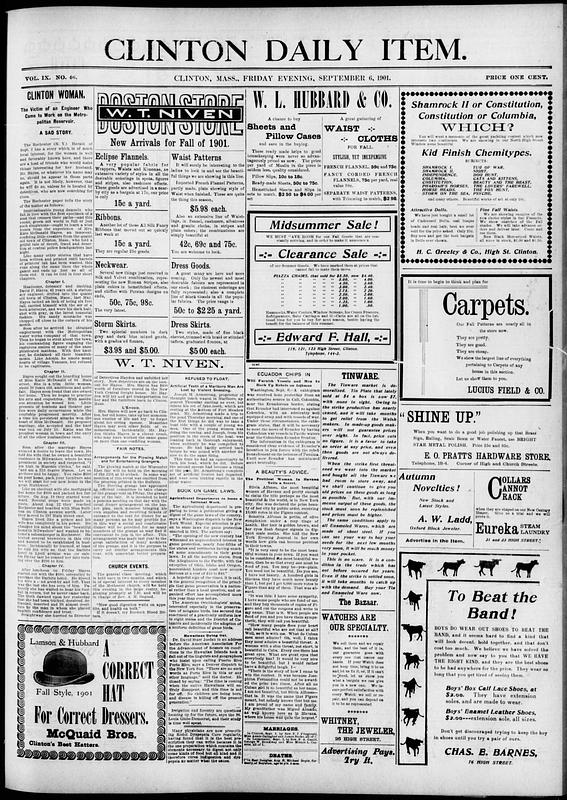 Clinton Daily Item. September 06, 1901 - Digital Commonwealth