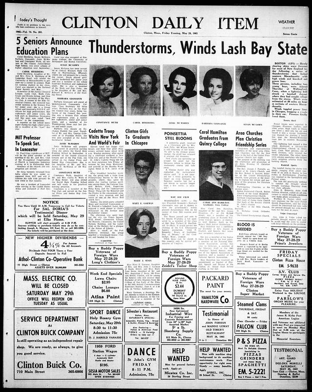 Clinton Daily Item. May 28, 1965 - Digital Commonwealth