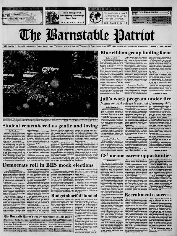 Barnstable Patriot. October 31, 1996 - Digital Commonwealth