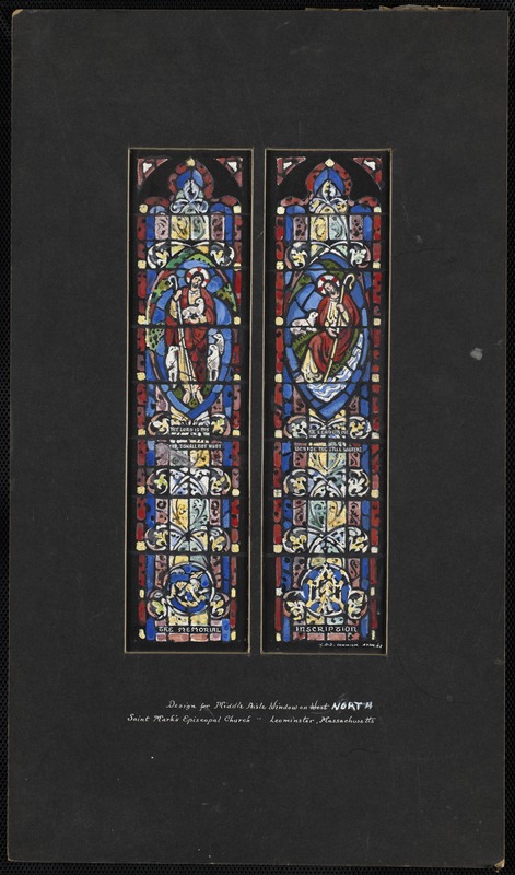 Design for middle aisle window on north, Saint Mark's Episcopal Church ...