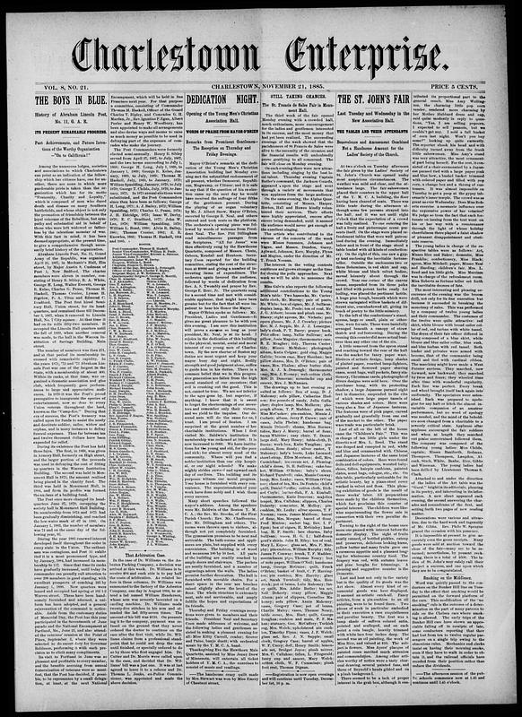 Charlestown Enterprise, November 21, 1885 - Digital Commonwealth