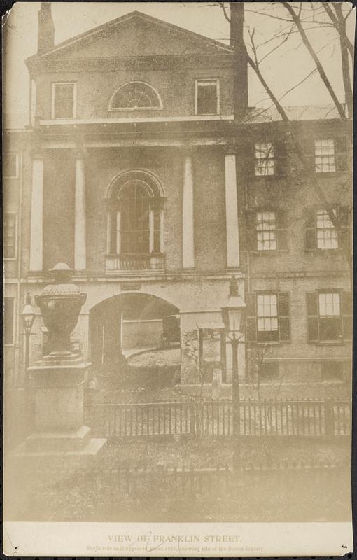 View of Franklin Street, south side as it appeared about 1855, showing ...