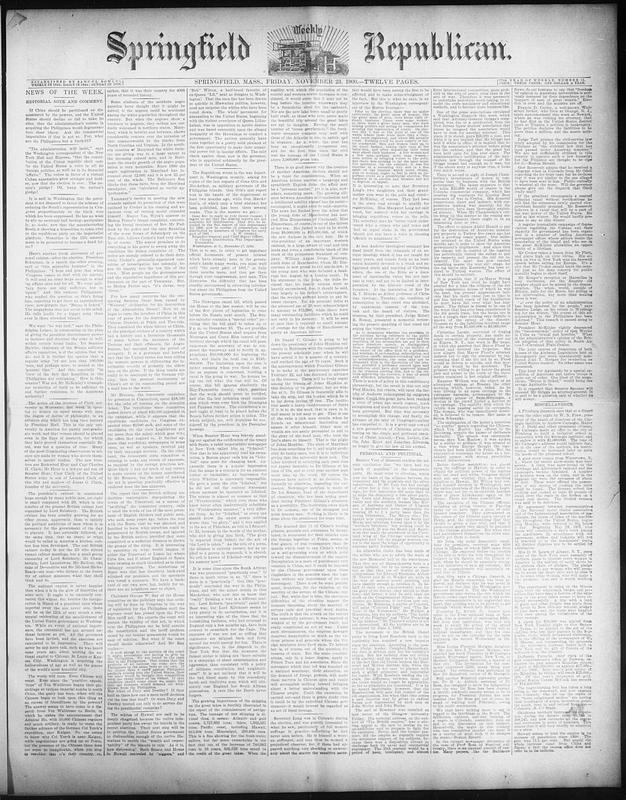 Springfield Weekly Republican - Digital Commonwealth