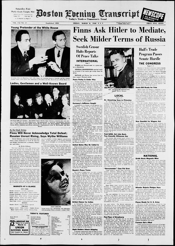 Boston Evening Transcript. March 08, 1940 - Digital Commonwealth