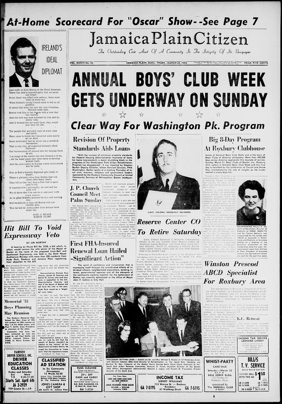 The Jamaica Plain Citizen. March 28, 1963 - Digital Commonwealth