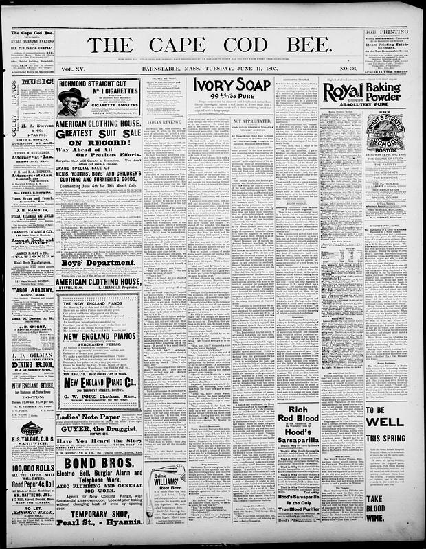 The Cape Cod Bee. June 11, 1895 - Digital Commonwealth