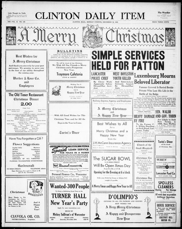 Clinton Daily Item. December 24, 1945 - Digital Commonwealth