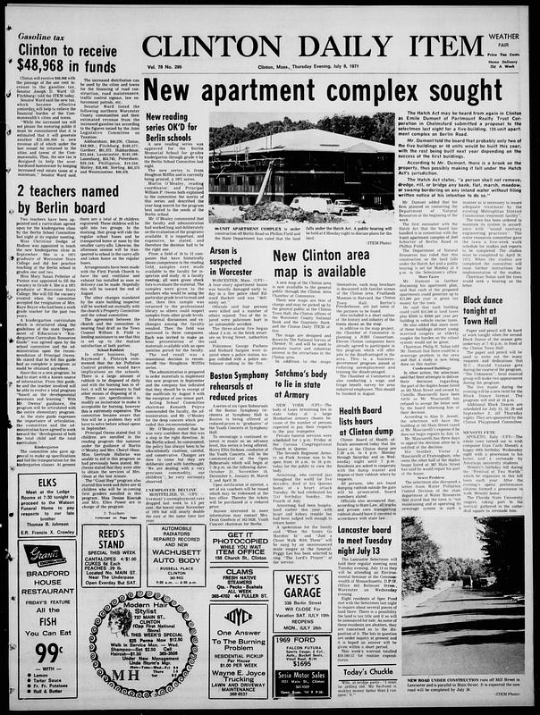 Clinton Daily Item. July 08, 1971 - Digital Commonwealth