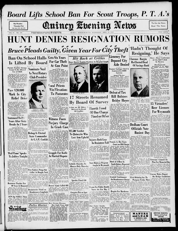 Quincy Evening News. April 12, 1933 - Digital Commonwealth
