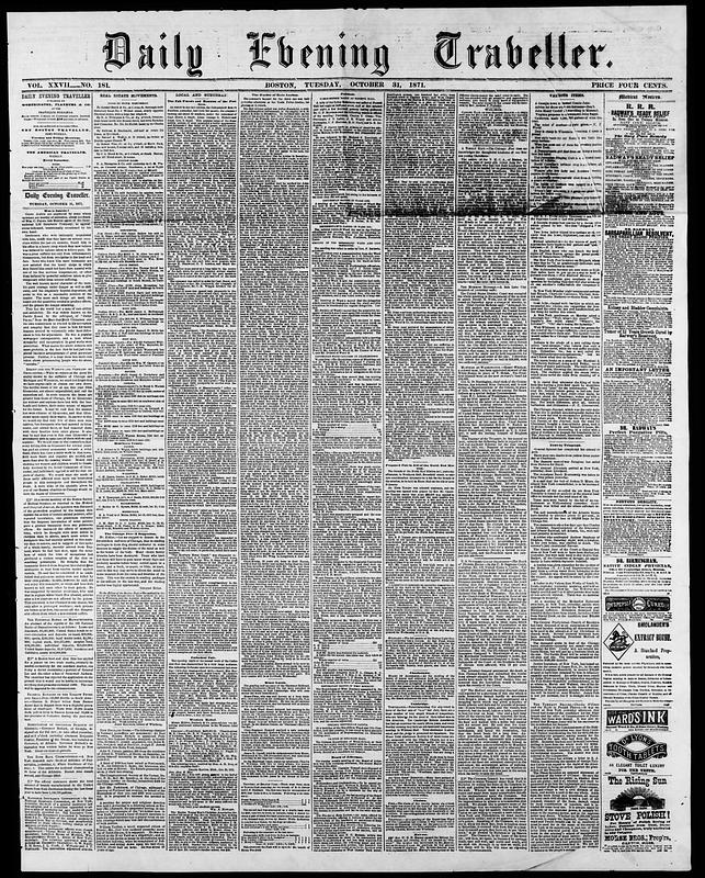 Daily Evening Traveller. October 31, 1871 - Digital Commonwealth