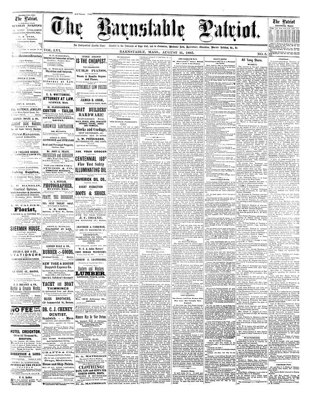 Barnstable Patriot. August 11, 1885 - Digital Commonwealth