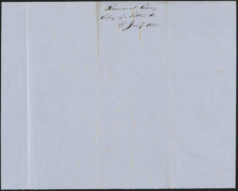 George Coffin to Samuel Cony, 22 January 1850 - Digital Commonwealth