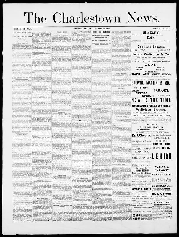 The Charlestown News. September 26, 1885 - Digital Commonwealth