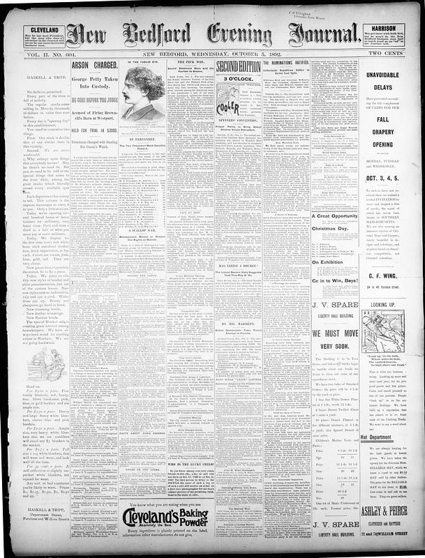 New Bedford Evening Journal. October 05, 1892 - Digital Commonwealth