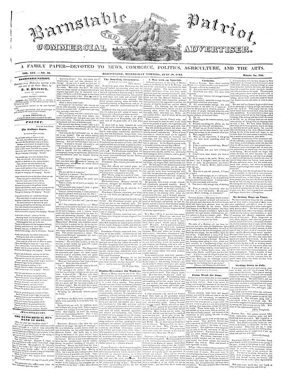 Barnstable Patriot, and Commercial Advertiser. June 19, 1844 - Digital ...