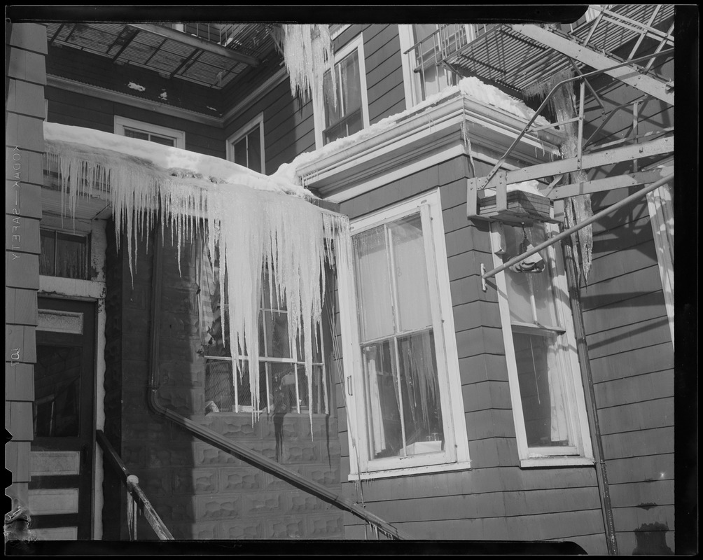 Icicles on houses - Digital Commonwealth