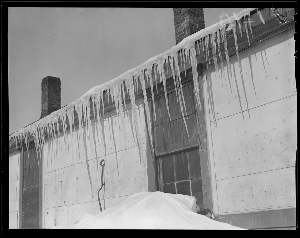 Icicles on houses - Digital Commonwealth