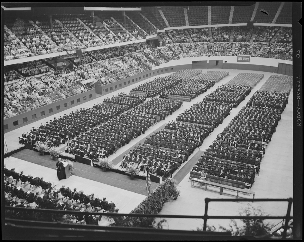 Boston University graduation at Boston Garden - Digital Commonwealth
