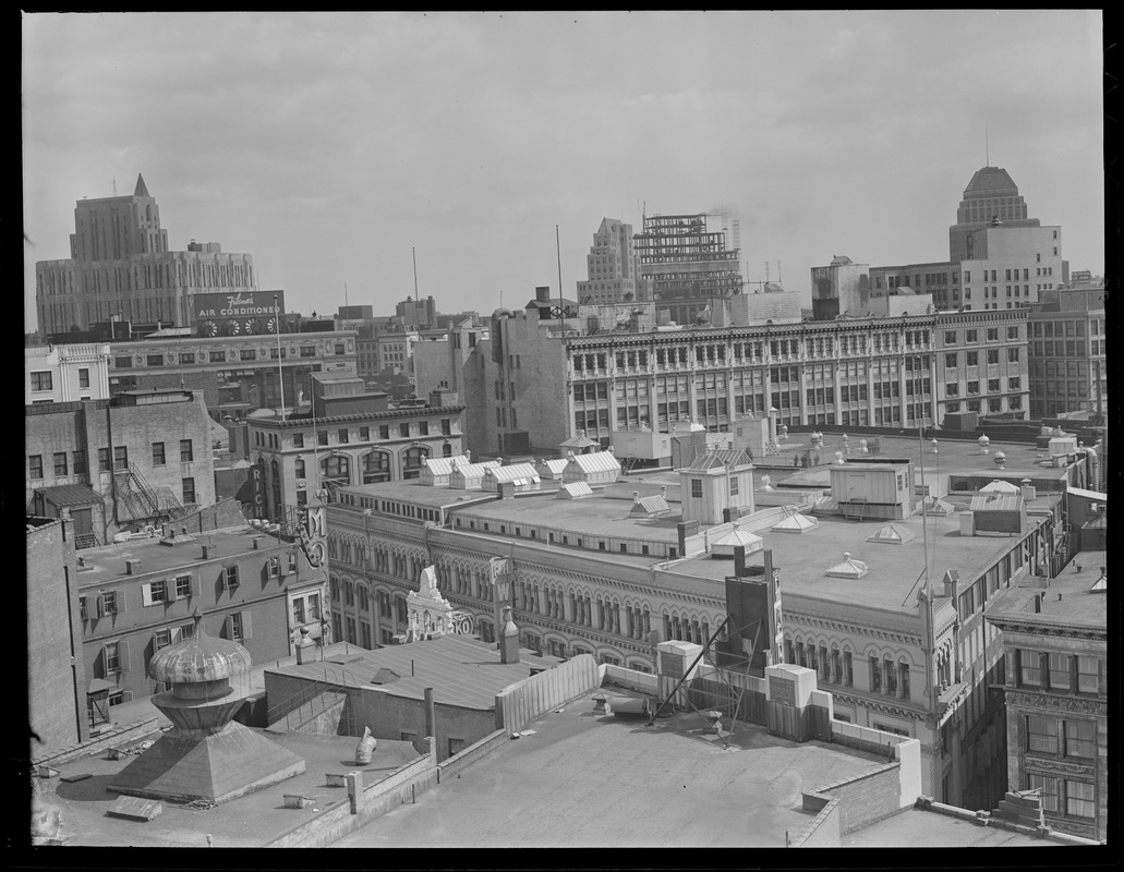 View downtown from Herald building, Washington Street in foreground ...