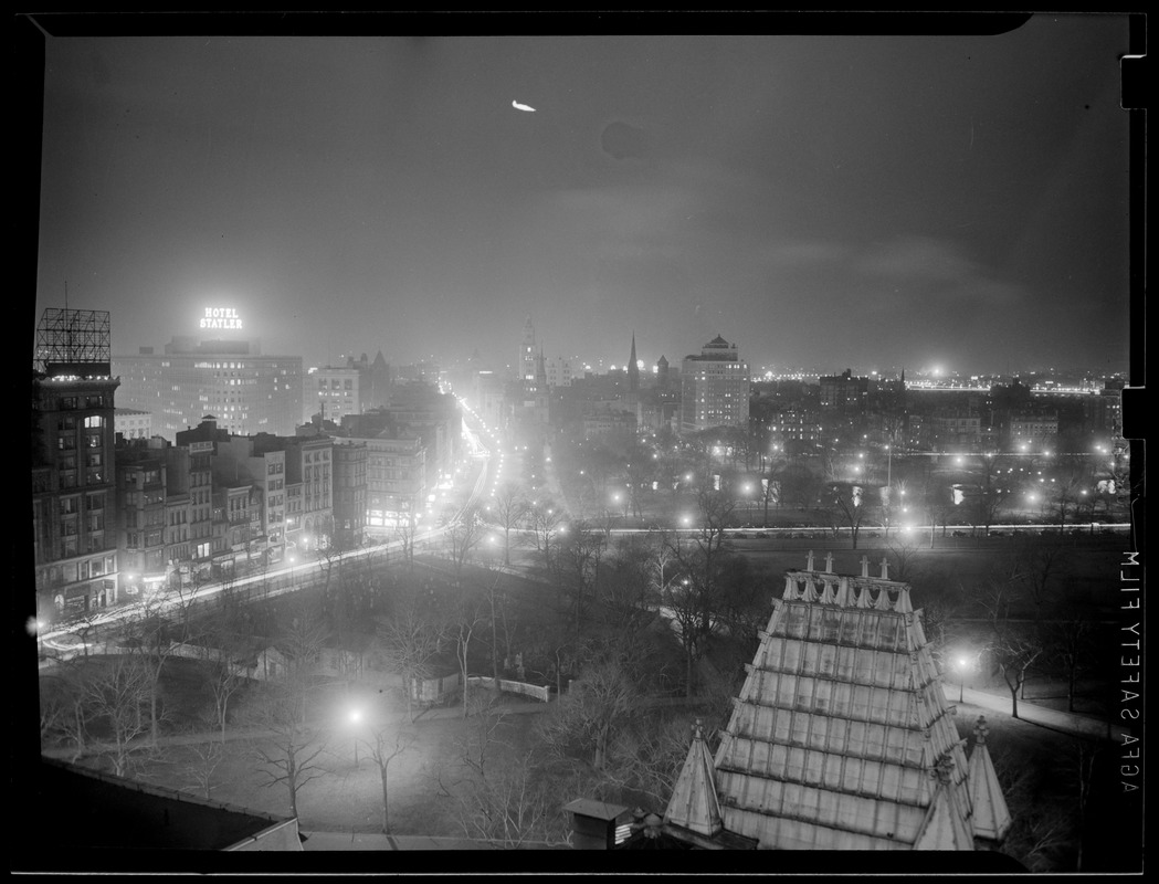 Back Bay at night, from across the Common - Digital Commonwealth