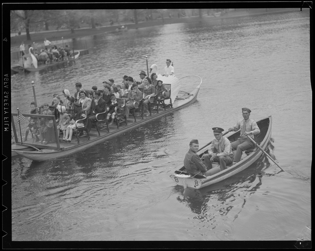 Row boats and Swan Boats, Public Garden - Digital Commonwealth