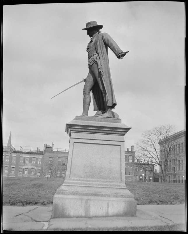 Charlestown, Col. William Prescott in front of Bunker Hill Monument ...