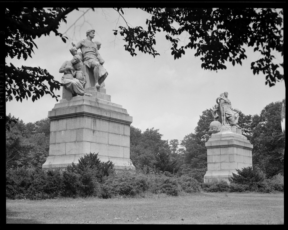 Statues, Franklin Park(?), from old Post Office in Post Office Square ...