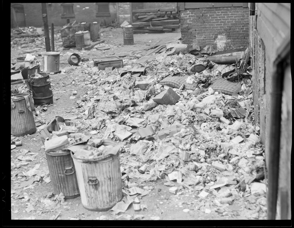 Garbage in alleyway - Digital Commonwealth