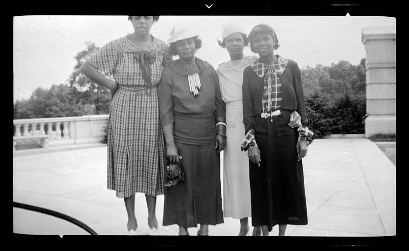 Lottie and Constance Miller posing together with two other women ...