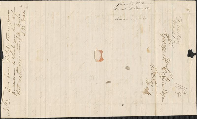 John B. McNamara to George Coffin, 8 March 1837 - Digital Commonwealth