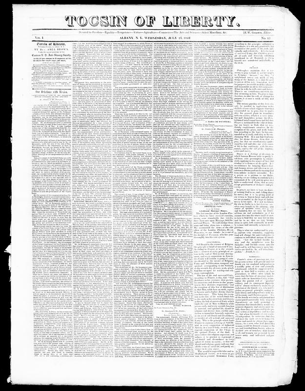 The Tocsin of liberty. v.1:no.43(1842:July 27) - Digital Commonwealth
