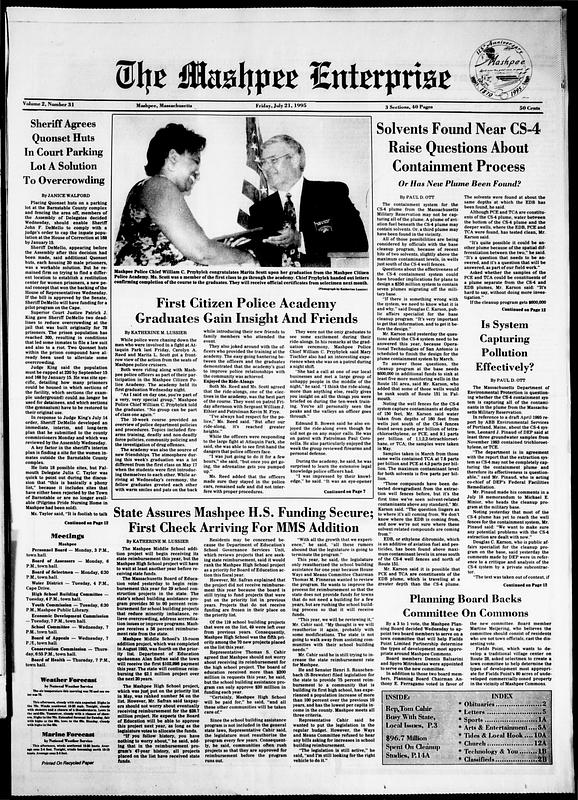The Mashpee Enterprise. July 21, 1995 - Digital Commonwealth