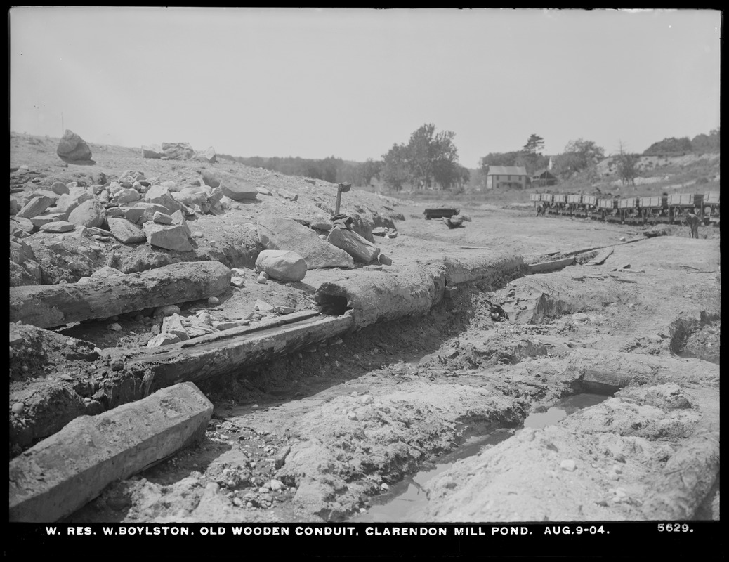Wachusett Reservoir, Clarendon Mill Pond, old wooden conduit, West ...