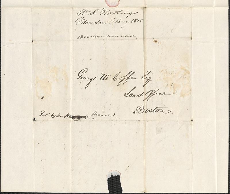 William S. Hastings to George Coffin, 11 August 1835 - Digital Commonwealth