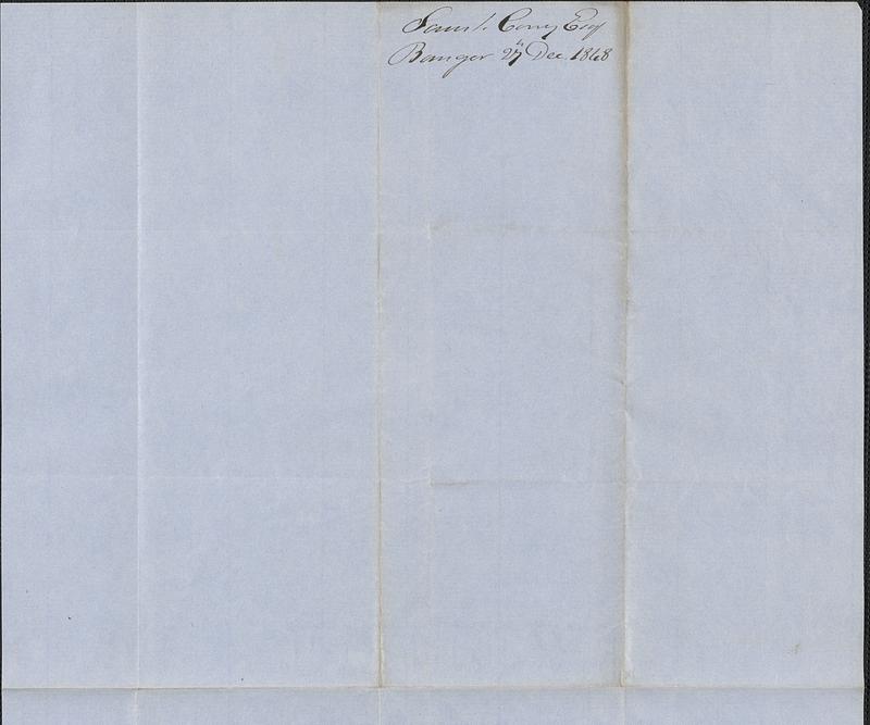 Samuel Cony to George Coffin, 27 December 1848 - Digital Commonwealth