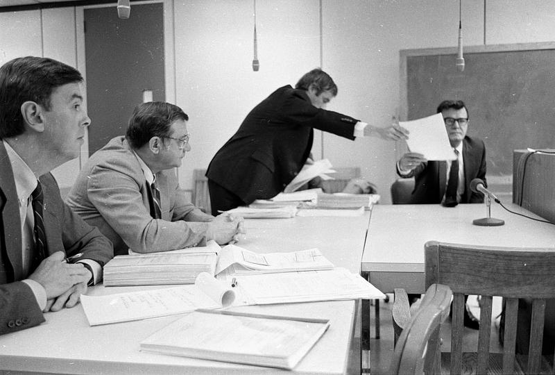 Atty Dennis Lehane, Chief Charlie Wilson, unidentified man, Acting ...