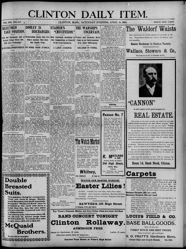 Clinton Daily Item. April 15, 1905 - Digital Commonwealth
