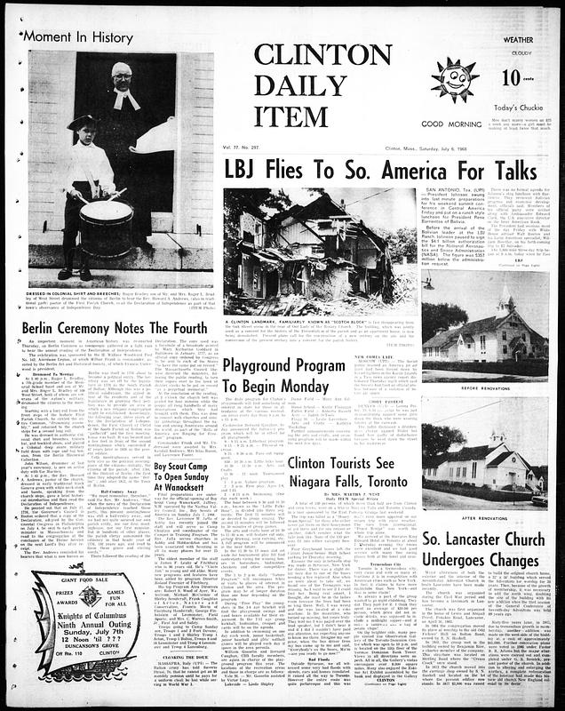 Clinton Daily Item. July 06, 1968 - Digital Commonwealth