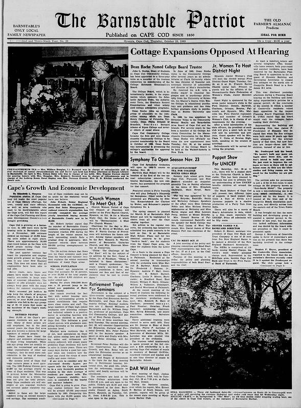 Barnstable Patriot. October 23, 1969 - Digital Commonwealth